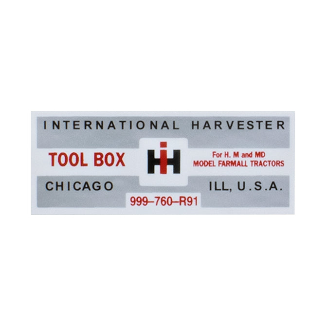 Tool Box Decal for International / Farmall H | Quality Farm Supply