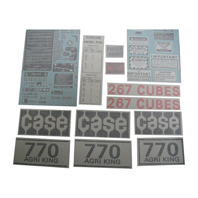 Decal Set for Case 770 Agri-King Diesel | Quality Farm Supply
