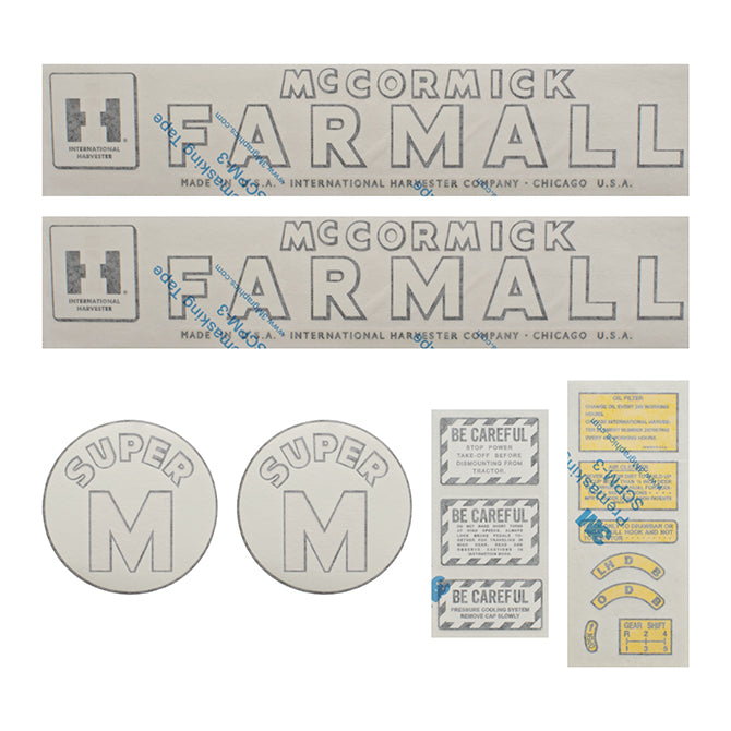 Decal Set for International / Farmall Super M Vinyl - "IH McCORMICK ...