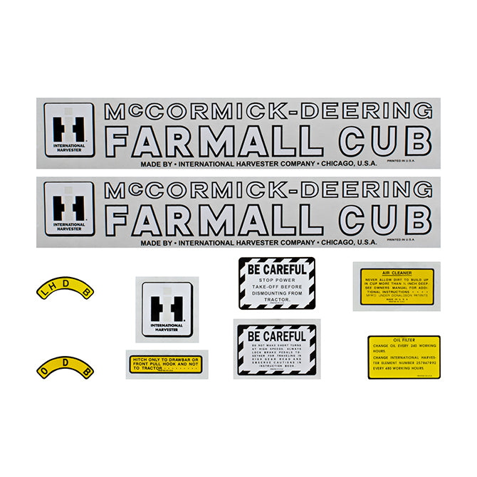 Decal Set for International / Farmall Cub 1947-1949 Mylar - "McCORMICK ...