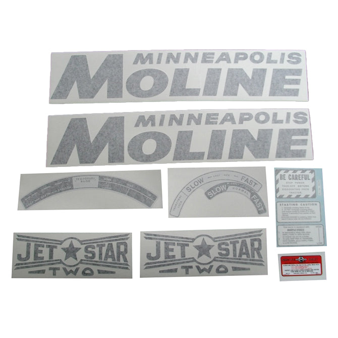 Decal Set for Minneapolis Moline Jet Star 2 Black Vinyl - Black Letters ...