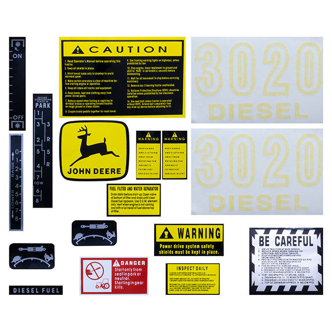 Decal Set for John Deere 3020 | Quality Farm Supply