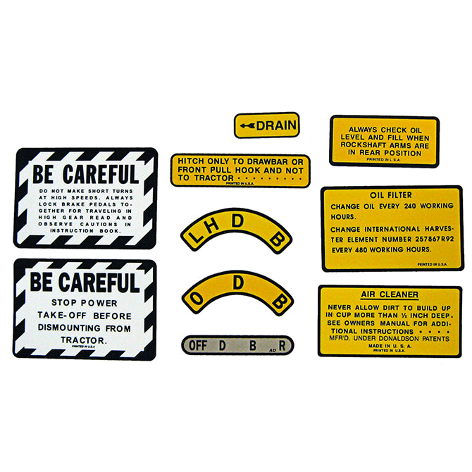 Chassis Decal Set for International / Farmall Cub For Red Farmall Cubs ...