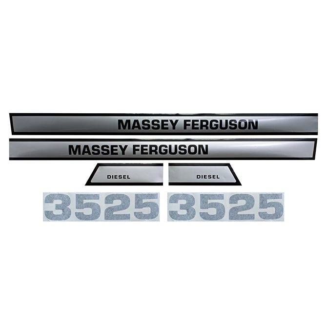 Decal Set for Massey Ferguson 3525 Mylar - Hood Only | Quality Farm Supply
