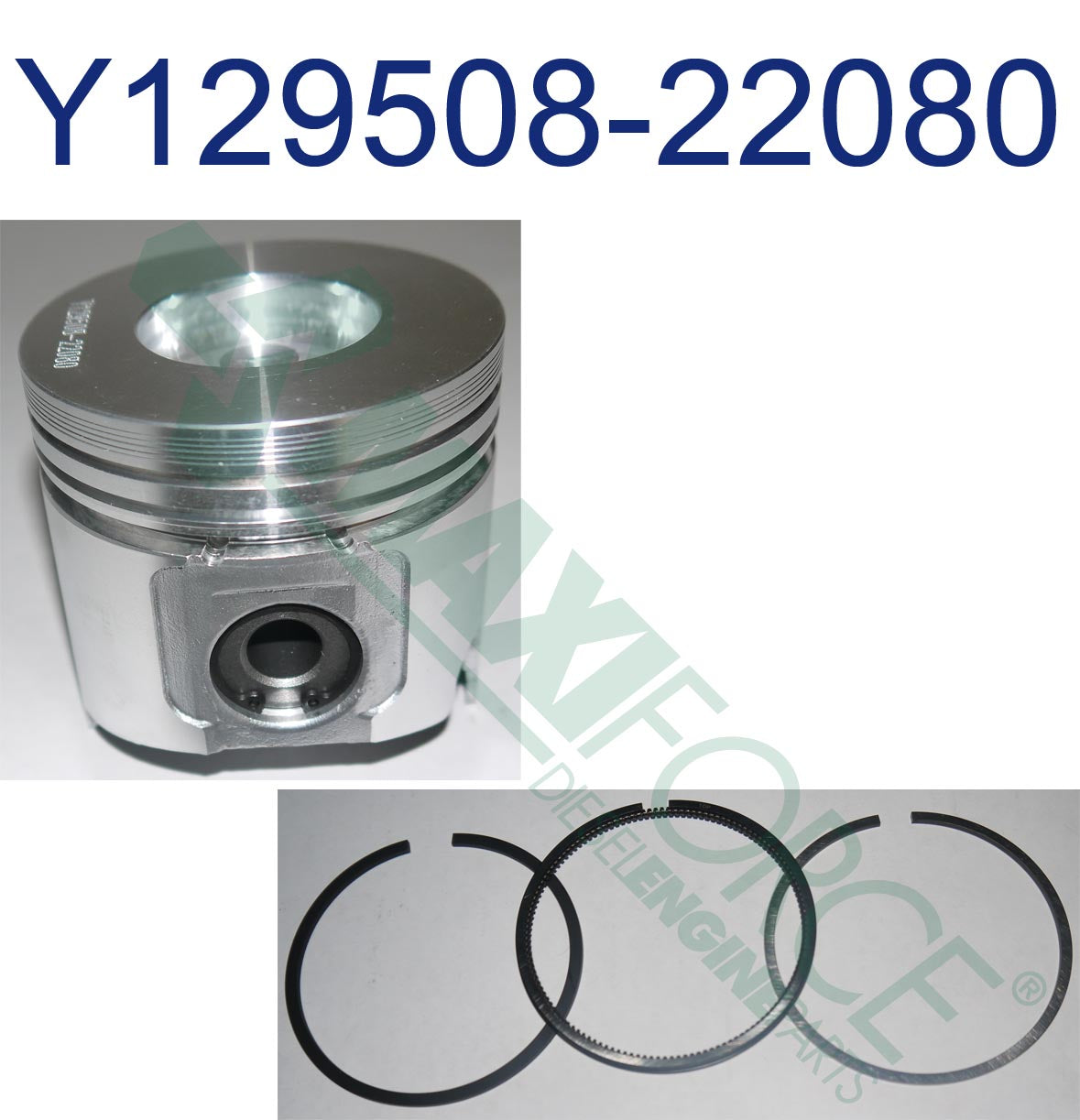 Maxiforce Piston With Rings, TNV84T, Standard for Yanmar 129508-22080 ...